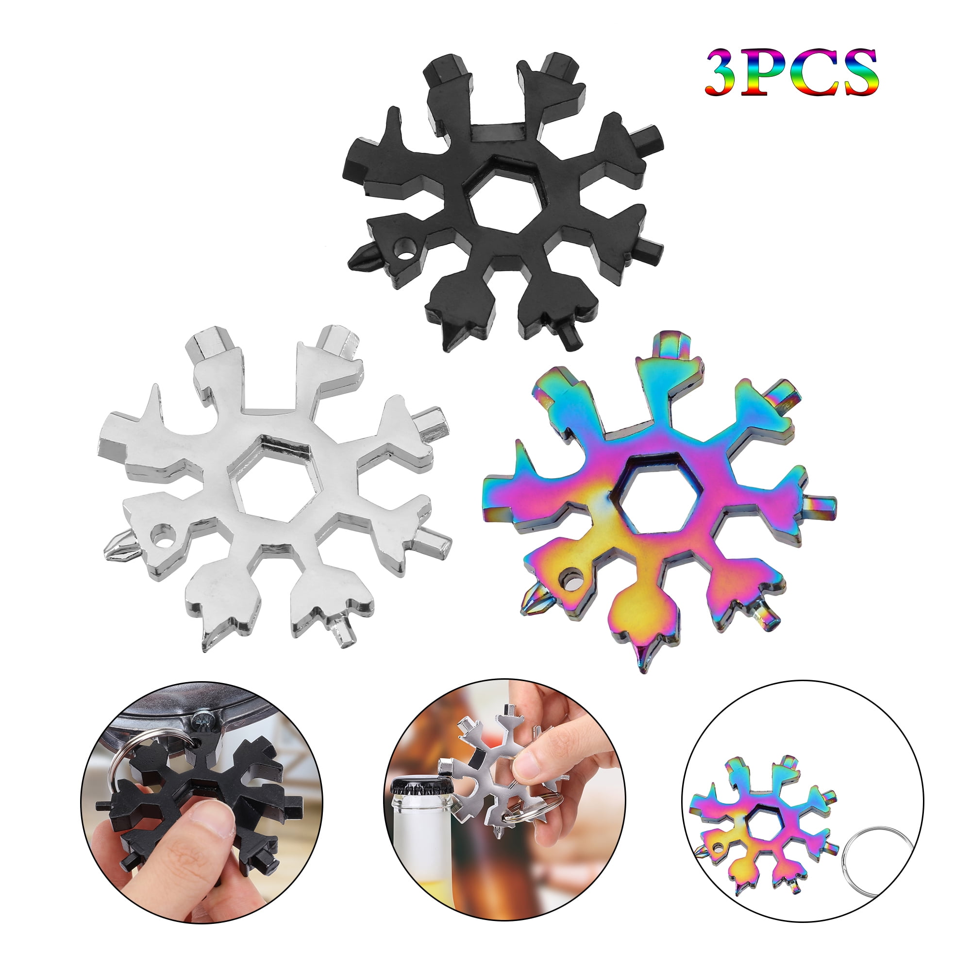 LELINTA Snowflake Tool, Snowflake Multitool, Stainless Steel 18-in-1 ...