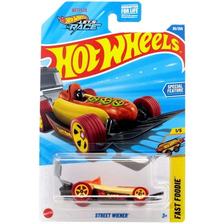 Mattel Hot Wheels Let's Race Street Wiener Diecast Car, 1:64 Scale, 3 ...