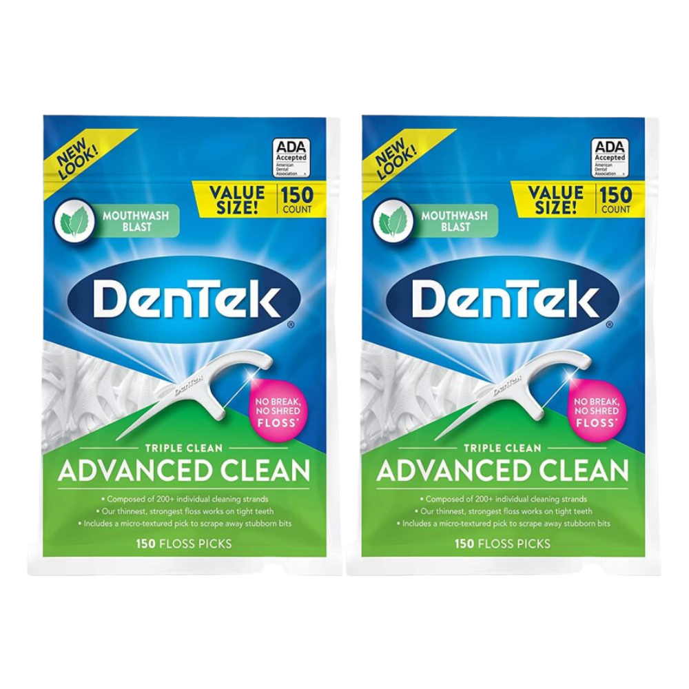 DenTek Triple Clean Floss Picks, No Break Guarantee, 150 CT (Pack - 2 ...