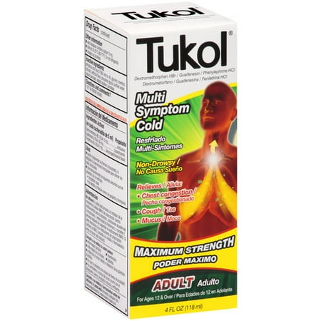 Tukol Adult Maximum Strength Multi Symptom Cold Medicine, 4 fl oz ...