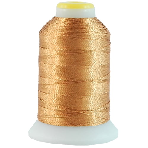 Metallic Embroidery Thread | No. L12 - Bronze | 500 Meter Cones (550 ...