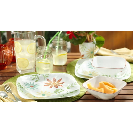 Corelle Squares Happy Days 16-Piece Dinnerware Set - Walmart.com