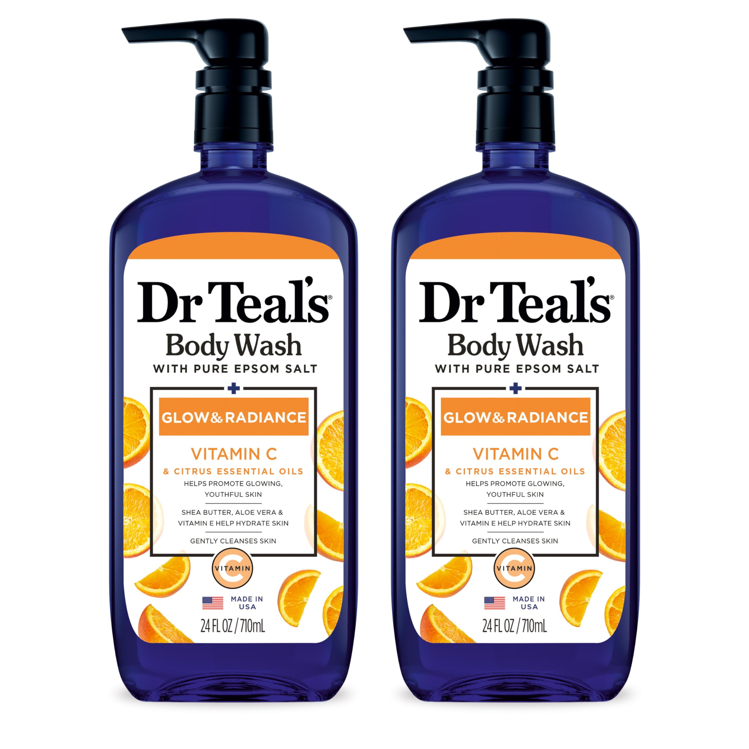 Gel de baño Dr. Teal's Glow & Radiance con sal pura de Epsom, 720 ml ...