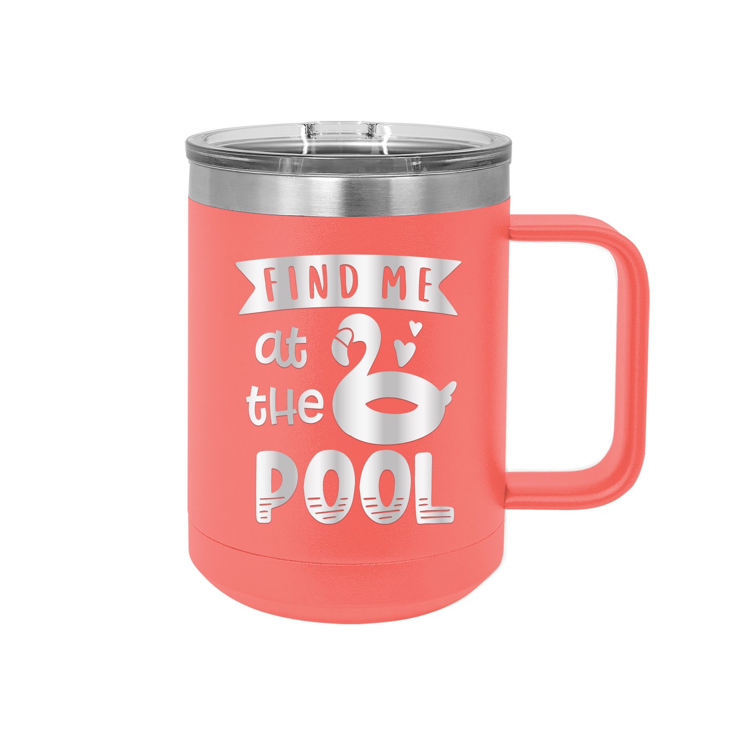 Find Me At The Pool - Engraved Coffee Mug with Handle Cup Unique Funny ...