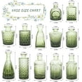 12pcs Glass Bud Vase Set, Small Green Flower Vases for Centerpieces in ...