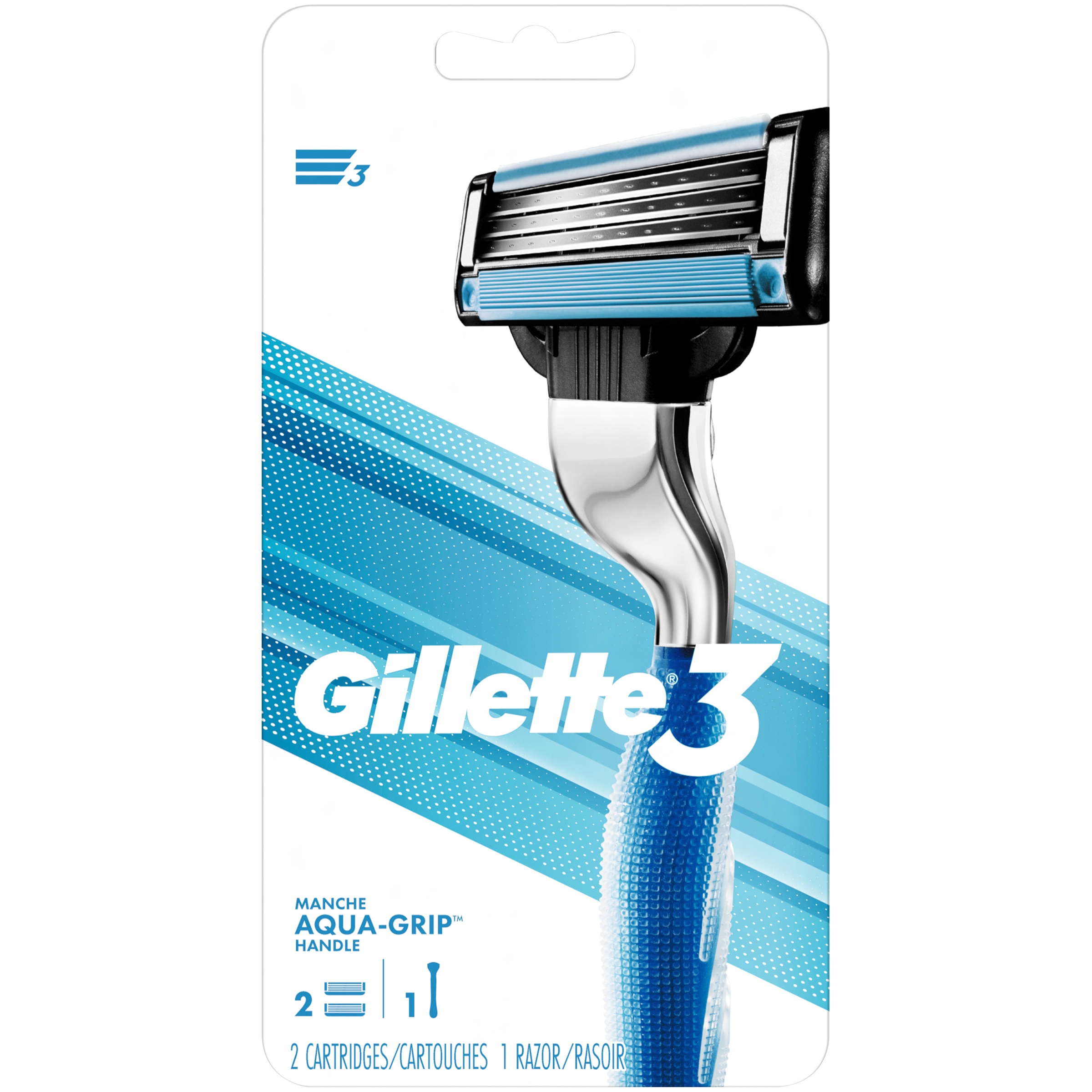 Gillette - Gillette3 Men's Razor Handle by Gillette + 2 Cartridges ...