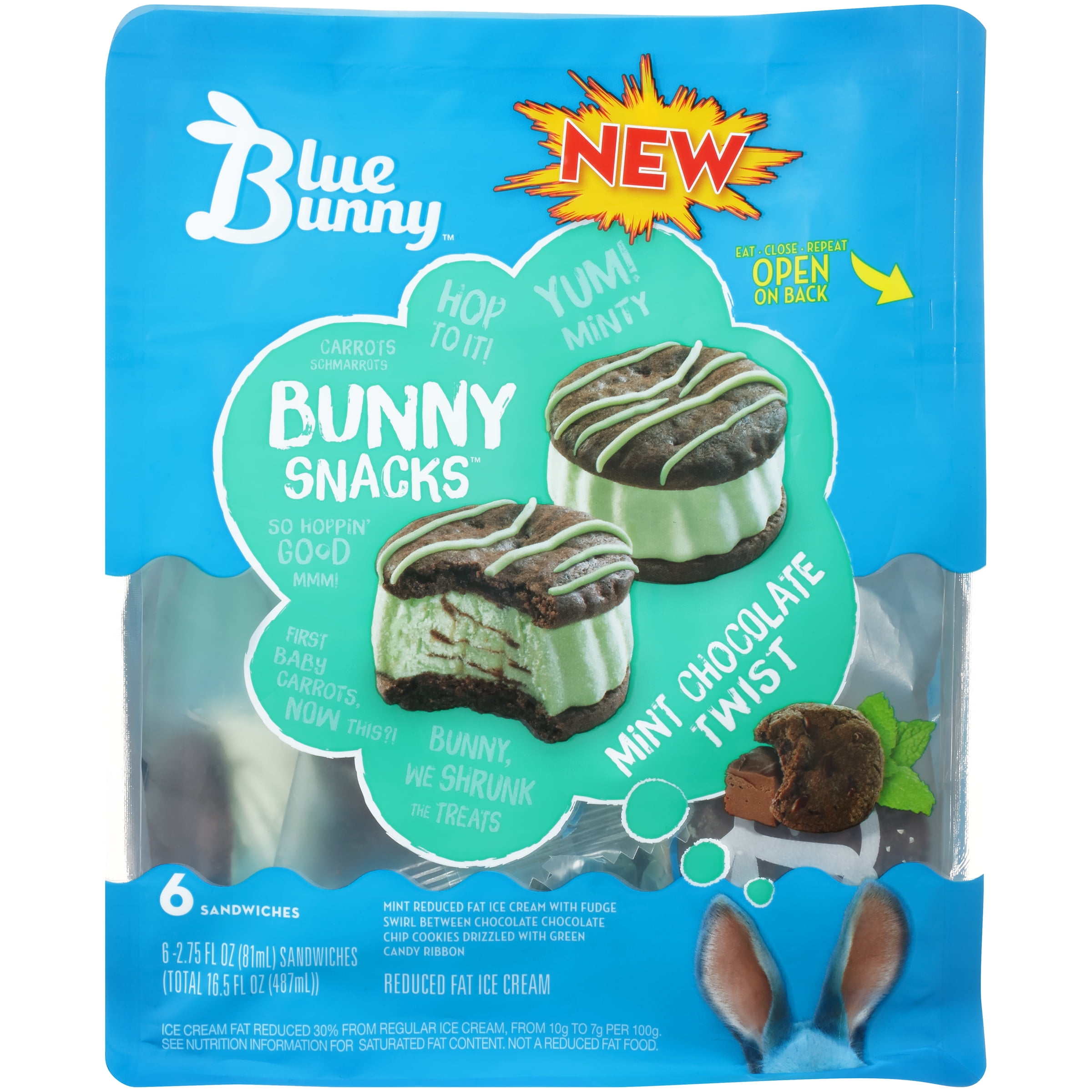 Blue Bunny Bunny Snacks Mint Chocolate Twist , 6pk – Walmart Inventory ...