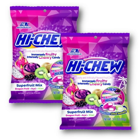 Hi-Chew Superfruit Mix (Dragon Fruit, Acai, and Kiwi) Chewy Fruit Candy ...