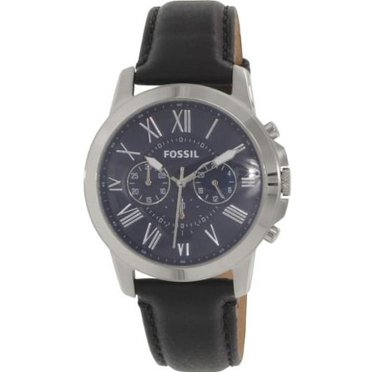 Fossil Men's Grant Chronograph Black Leather Watch (Style: FS4812 ...