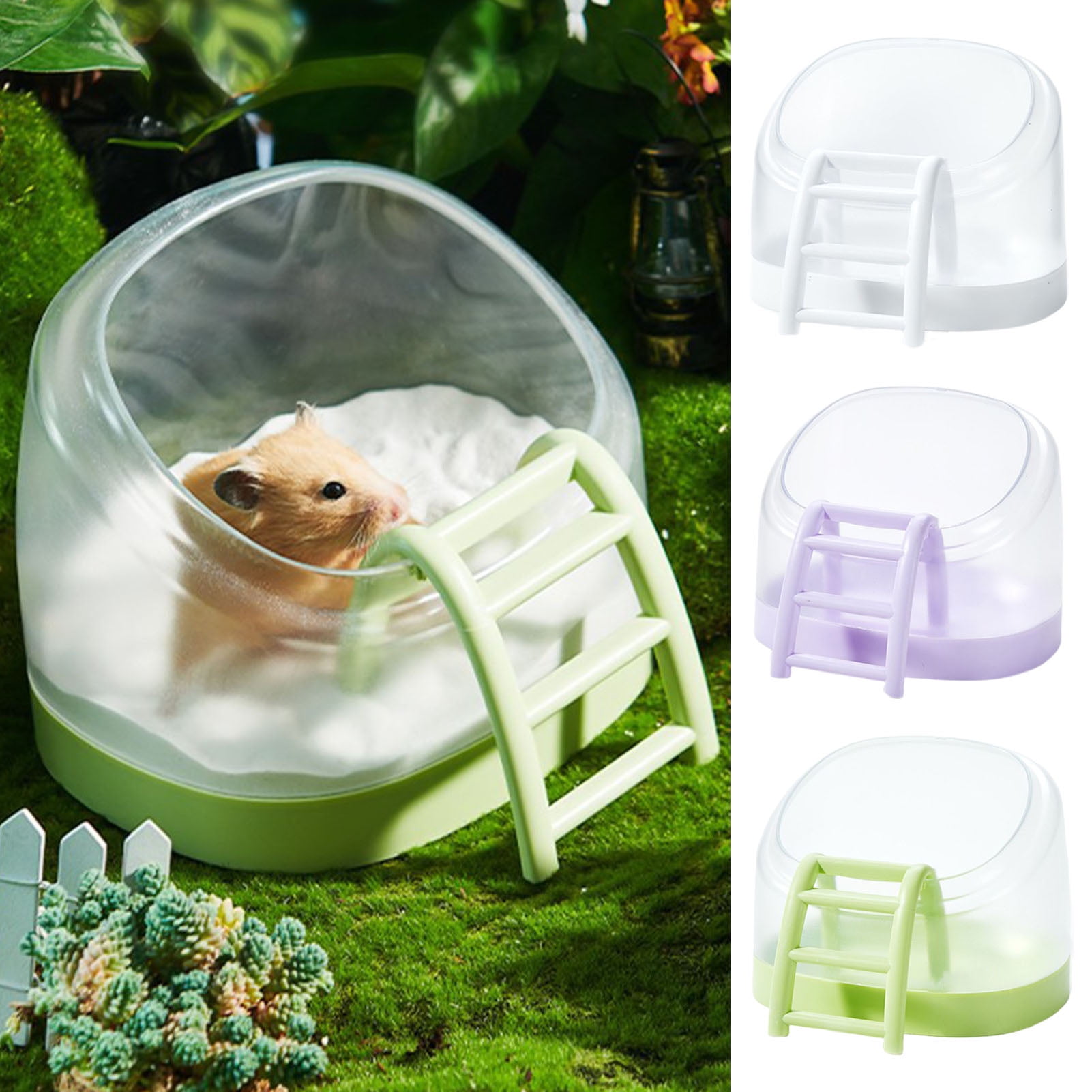 Waroomhouse Spacious Splash-Proof Hamster Bath Container with ...