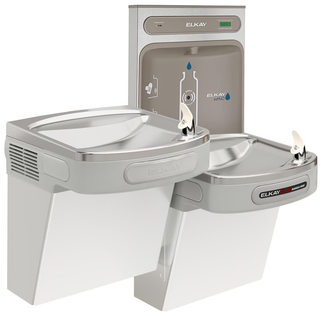 Elkay Lzotl8wslk Ezh2o Wall Mounted Bi-Level Drinking Fountain And Hands Free Bottle - Walmart.com