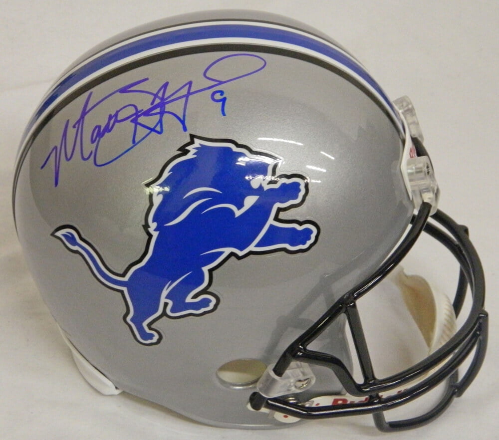 Matthew Stafford Signed Lions Riddell Full-Size Replica Helmet ...