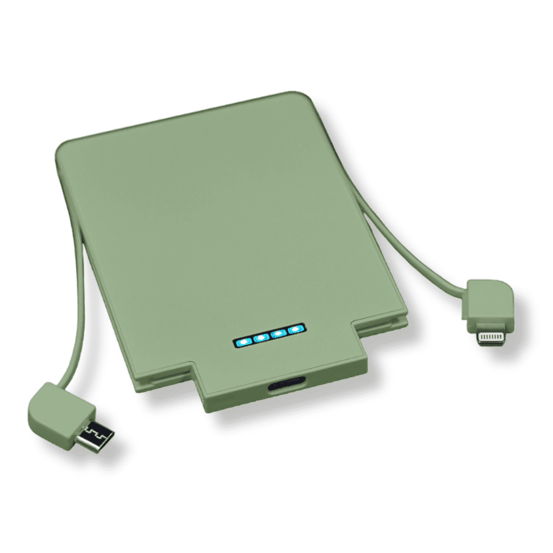 CreditCharge Universal Power Bank with Built-in Charging Cables (Green ...