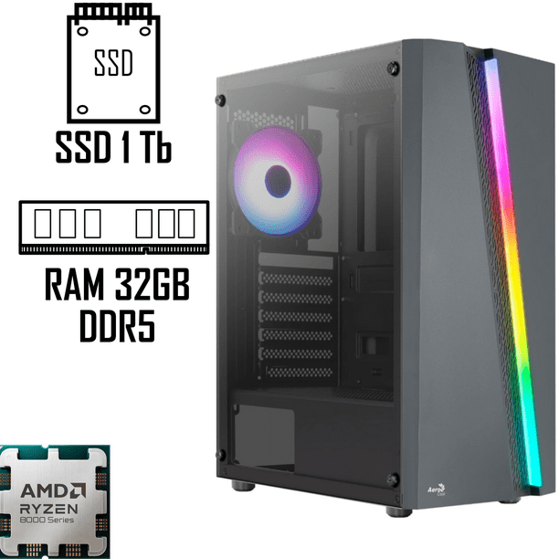 Pc Gamer AMD Ryzen 7 8700G 32GB RAM DDR5 SSD 1TB + 80 | Bodega Aurrera en línea