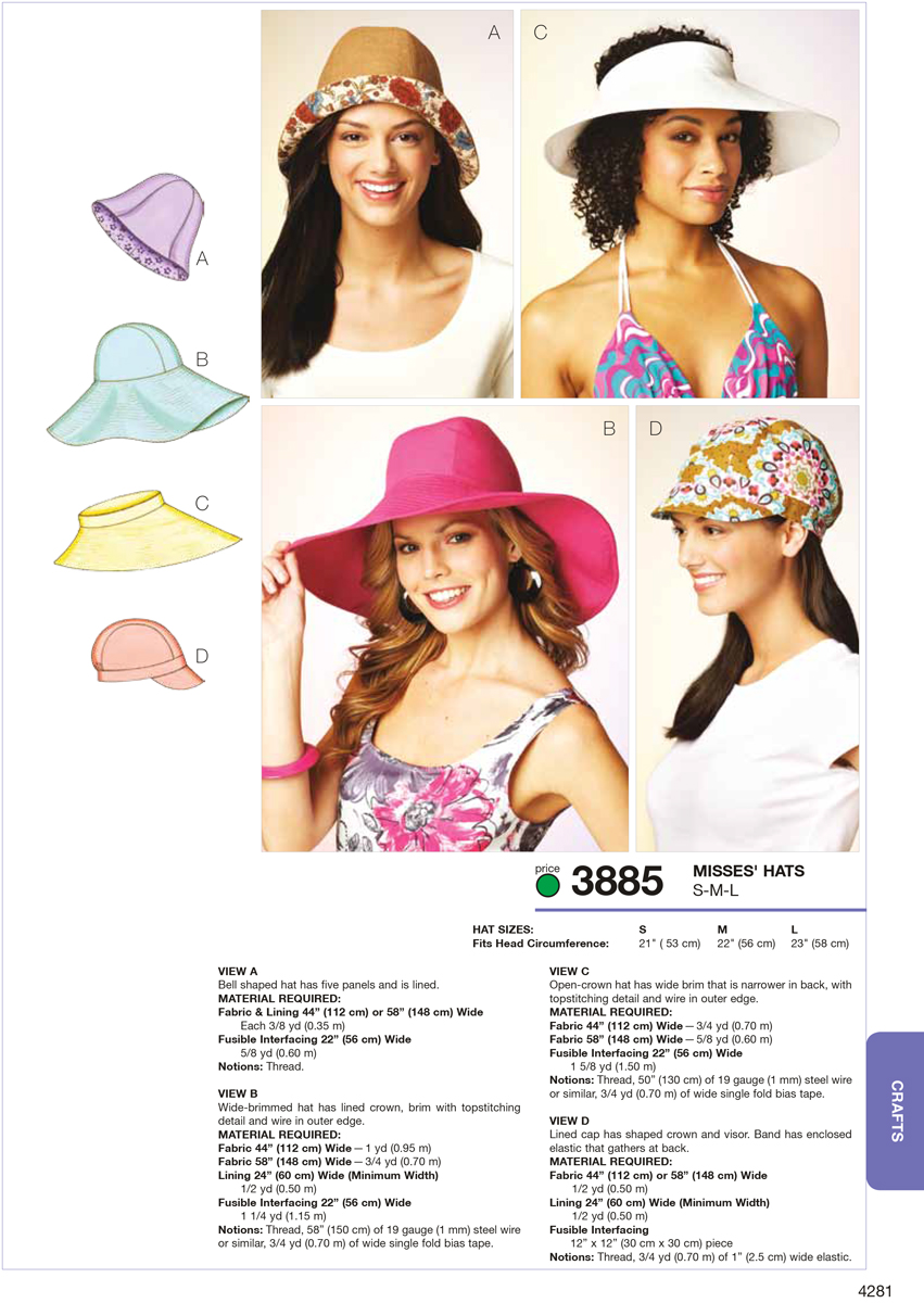 Hats-S-M-L -*SEWING PATTERN* | Walmart Canada