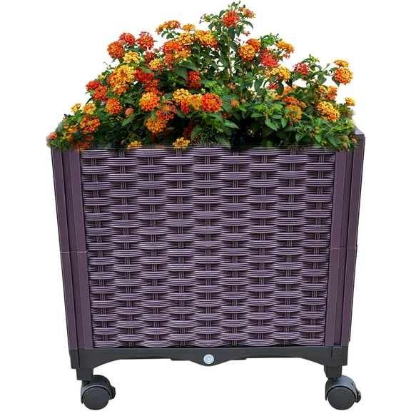 UBesGoo 4-Pack Modular Planter Boxes, Interlocking Square Garden ...