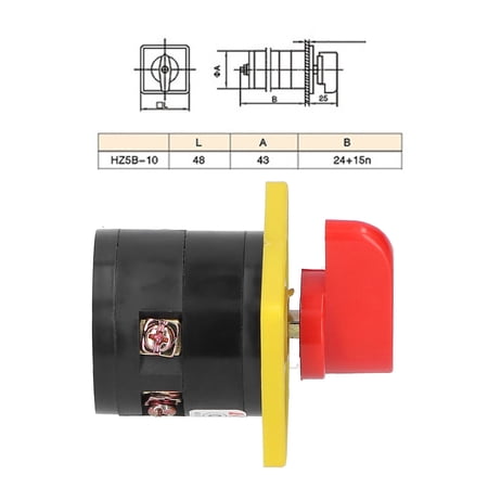 Gupbes Electric Cam Switch,Universal Changeover Switch HZ5B-10D001/1 ...