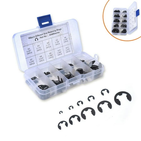 Hottest Carbon Spring Steel E-clip Snap Ring Circlip Retaining Ring Kit ...