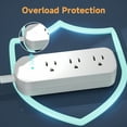 Surge Protector Power Strip - Covozon 3 Outlets 6ft Extension Cord ...