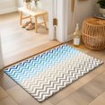 Area Rug 2x3ft, Blue Gradient Ripple Zigzag Chevron Washable Rugs for ...