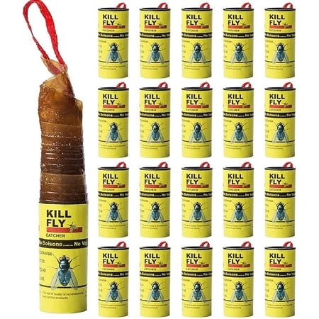 20 Pack Sticky Fly Strips Tape Ribbon, Fly Trap Catcher, Gnat Killer ...