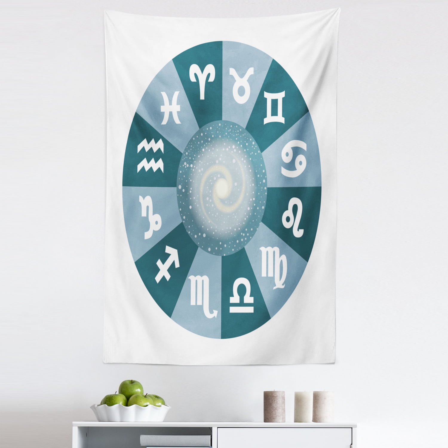 Astrology Tapestry, Illustration with Signs Set and Outer Space ...
