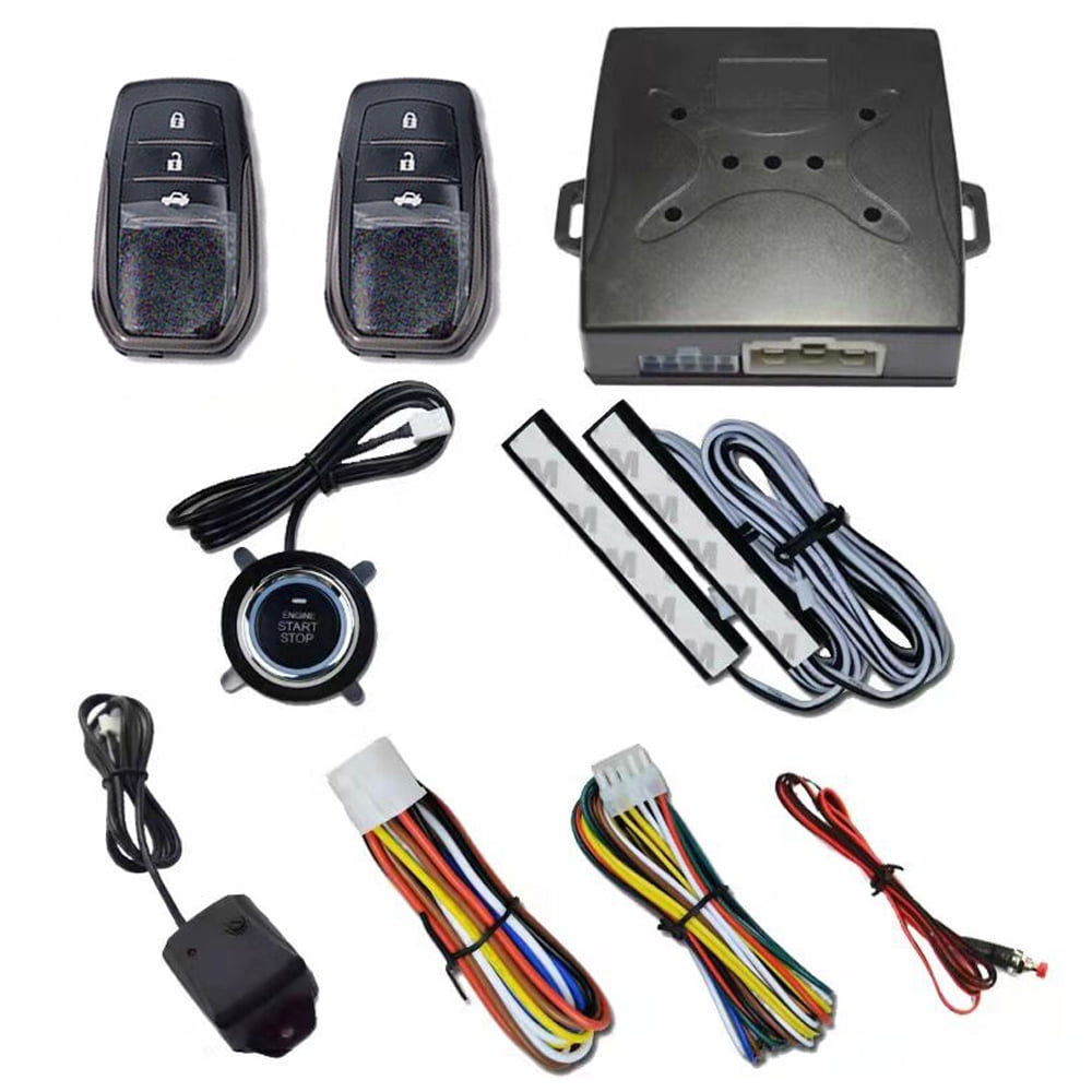 12 V Car Alarm System Passive Keyless Entry One Button Starts Remote