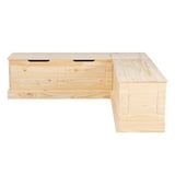 Bowery Hill Modern Wood Backless Corner Nook in Unfinished Pine ...