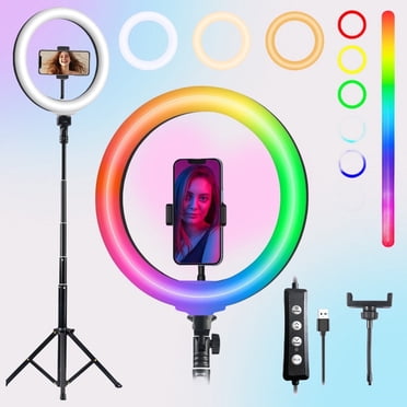 14'' Ring Light with 50'' Extendable Tripod Stand, LED Circle Lights ...