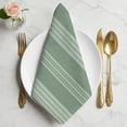Cloth Napkins Set of 8 Sage Green Stripes Cocktail Napkins Horizontal ...