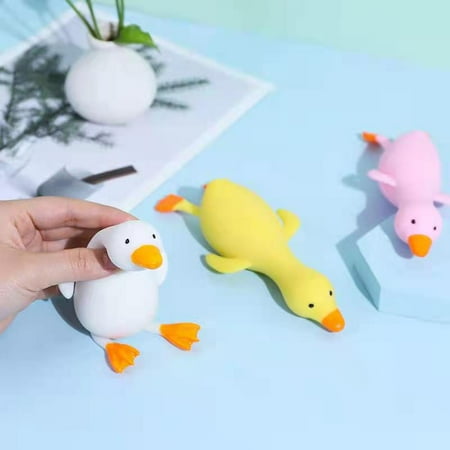 TPR Cute Cartoon Duck Stress Relief Squeeze Reliever Squish Toy Animal ...