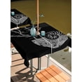 Abstract Conch Square Outdoor Tablecloth with Umbrella Hole Marine Life ...