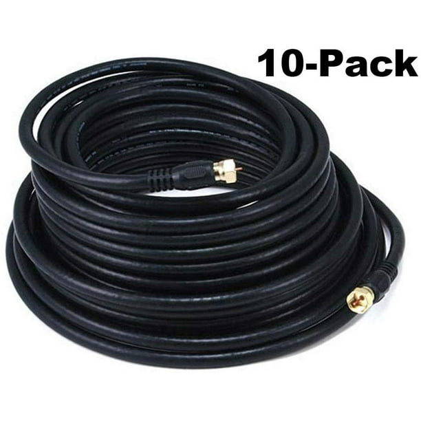 iMBPrice (Pack of 10) RG6 Coaxial Extra Long Patch Cable (50 Feet) with ...