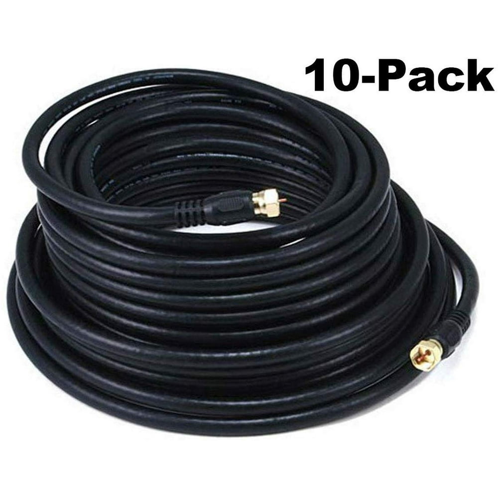 iMBPrice (Pack of 10) RG6 Coaxial Extra Long Patch Cable (50 Feet) with ...