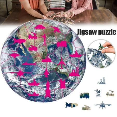 facefd Earth Puzzles Planet Large Round Jigsaw Relieve Stress Irregular ...