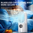 Portable Bladeless Tower Fan with Water Mist, USB Desktop Fan, 7-Color ...