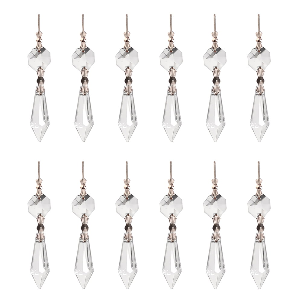 12pcs Icicle Crystal Chandelier Prisms, Replacement Drop Parts for ...