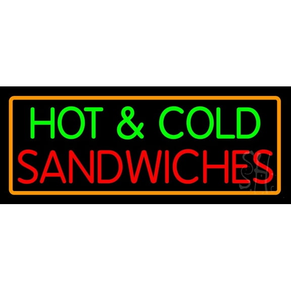 Hot Oven Subs LED Neon Sign 13 x 32 - inches, Black Square Cut Acrylic ...