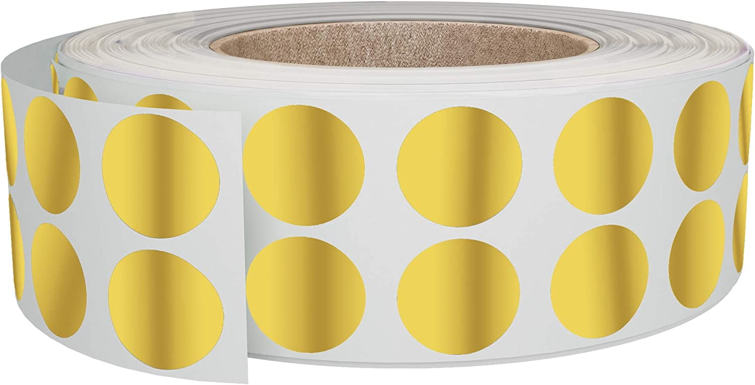 Self Adhesive Stickers Roll (0.375 inch) 10mm Metallic Gold Circle ...