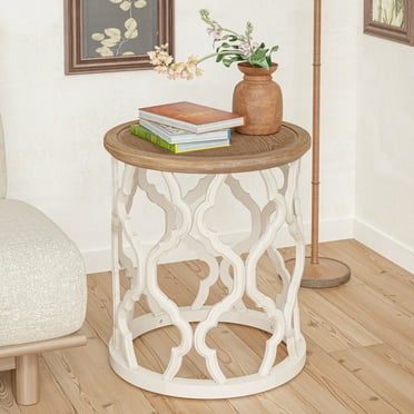 Ulma Wooden Corner Accent Side Table Plant Stand with Storage Drawer ...