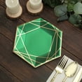 Efavormart 25 Pack | 7" Hunter Emerald Green/Gold Hexagon Dessert Paper ...