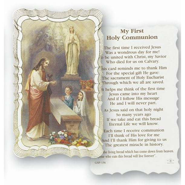 My First Holy Communion-Unisex Catholic Prayer Holy Card with Prayer on ...