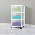 Sterilite 3 Drawer Storage Cart, Plastic Rolling Organizer with Wheels ...
