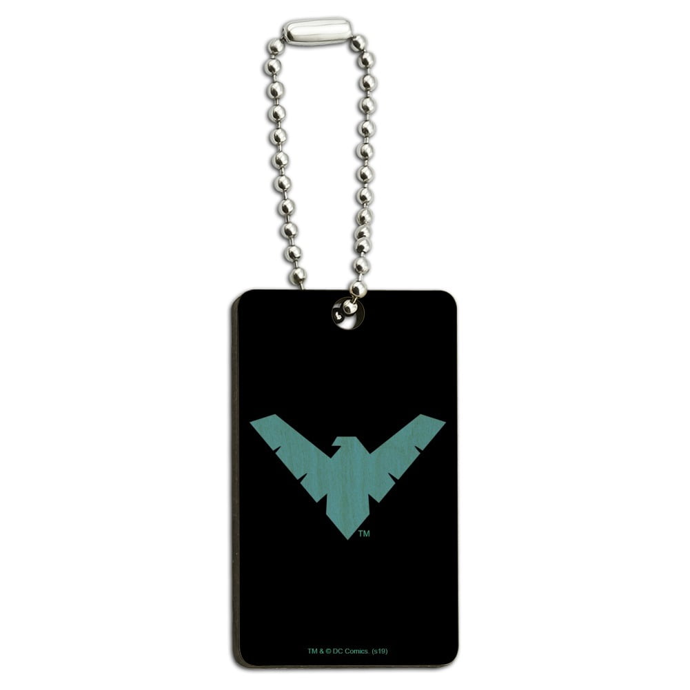 Batman Nightwing Logo Wood Wooden Rectangle Keychain Key Ring - Walmart.com