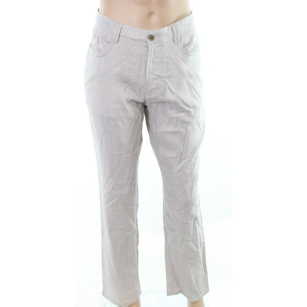 Cubavera Mens 32X32 Herringbone Textured Linen Pant - Walmart.com