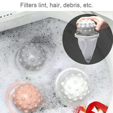 Laundry Ball Mesh Hair Collector collector; washing machine hair ...