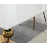 Montary Brand 71-Inch Modern Dining Table with Carrara White Stone, Top ...