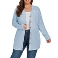 Cueply Women's Plus Size Cardigan Long Sleeve Lightweight Sheer Open ...