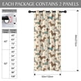 Dachshund and Heart Beige Pattern Blackout Curtains,Triple Weaved ...