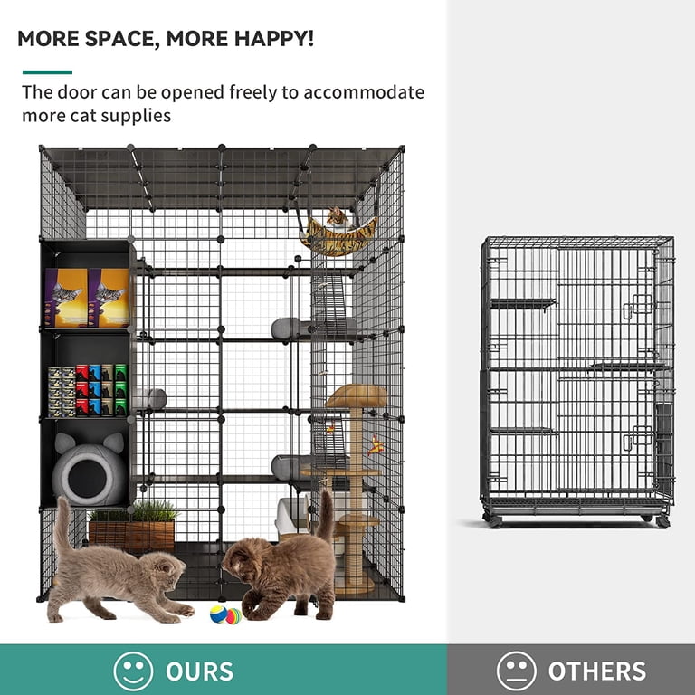 YITAHOME 4-Tiers Cat Cages With Storage Cube DIY Catio